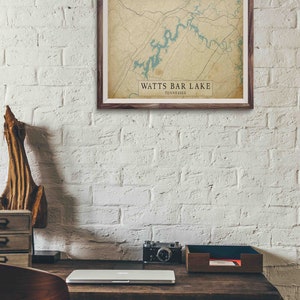 Printable Vintage Style Map Watts Bar Lake Tennessee - Etsy