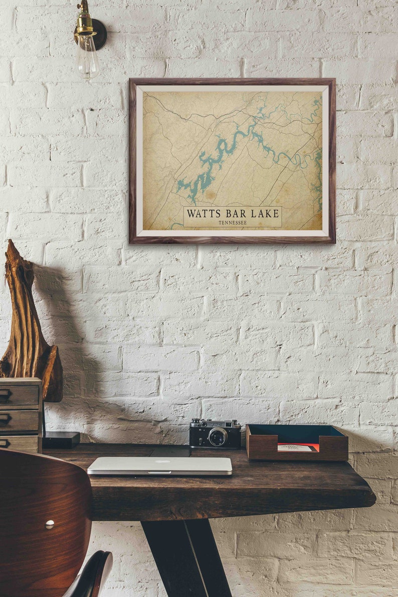 Printable Vintage Style Map Watts Bar Lake Tennessee - Etsy