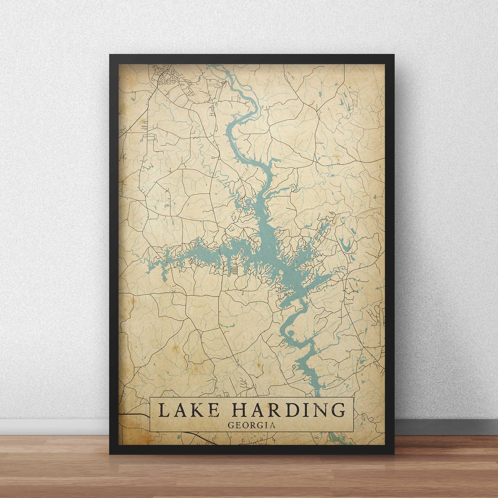 Vintage Style Map of Lake Harding Georgia USA Instant - Etsy