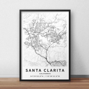 Printable Map of Santa Clarita, California, United States With Street ...