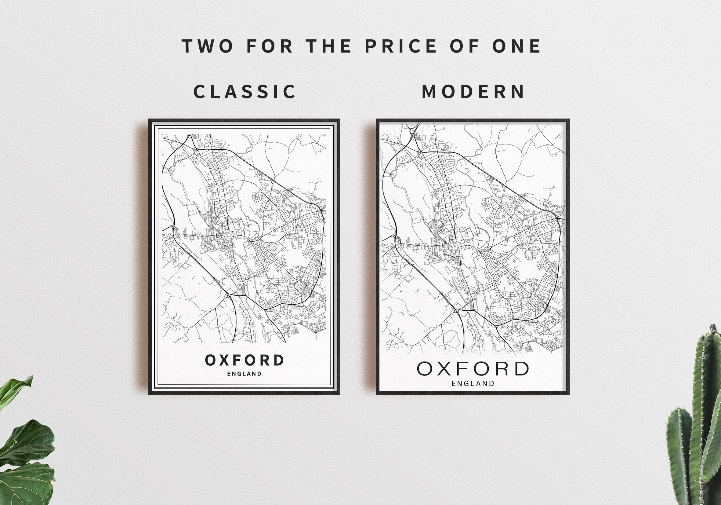 Printable Map of Oxford England United Kingdom Instant | Etsy