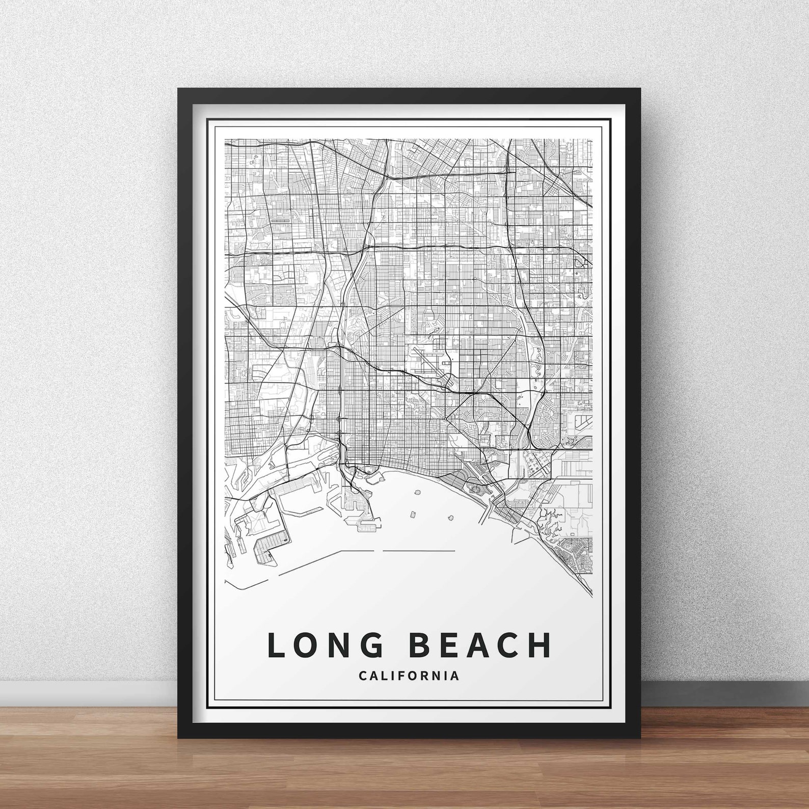 Printable Map of Long Beach California CA USA Instant - Etsy