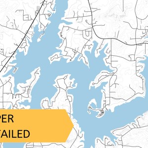 Printable Map of Logan Martin Lake, Alabama, US - Instant Download ...
