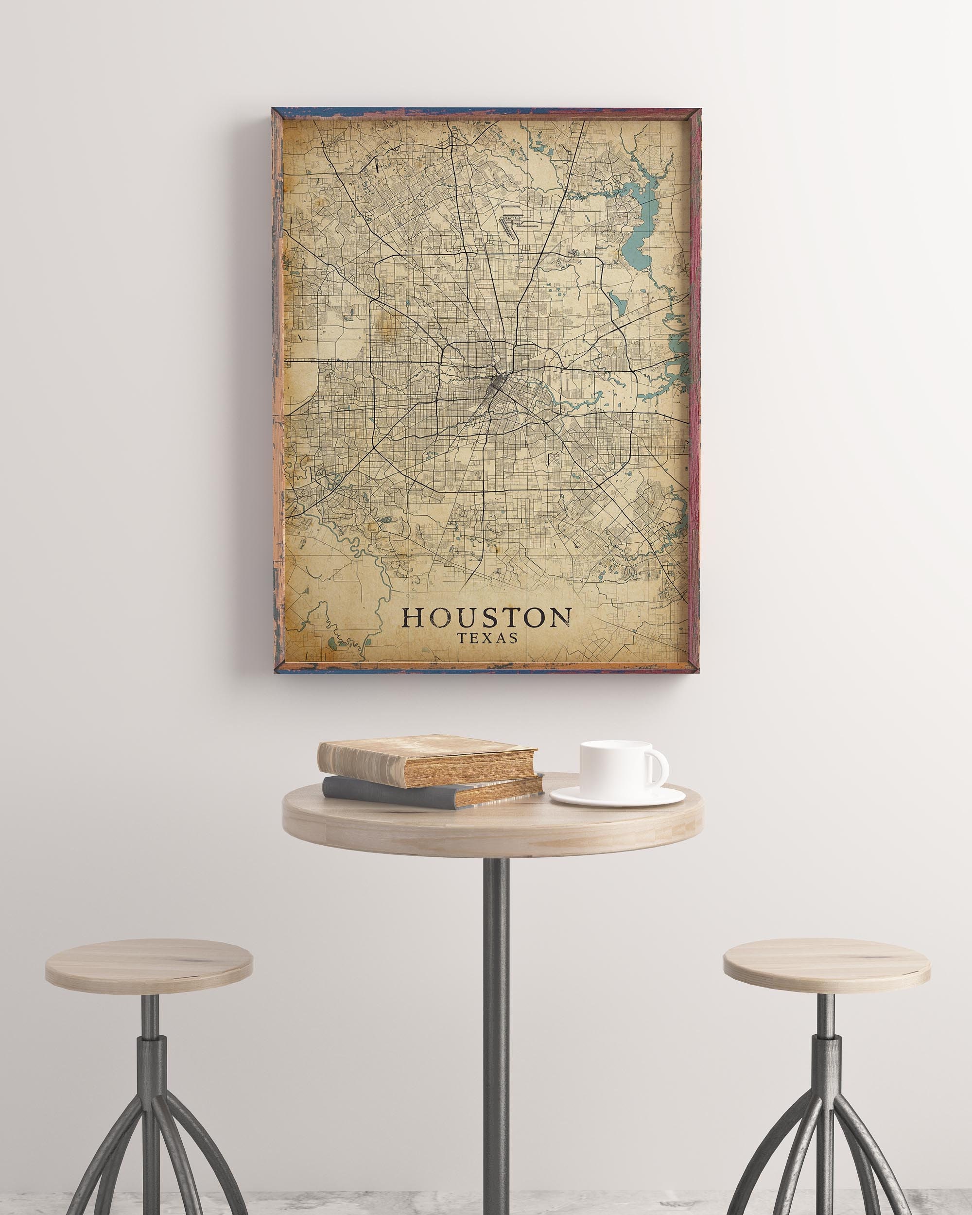 Printable Vintage Style Map of Houston Texas Instant - Etsy