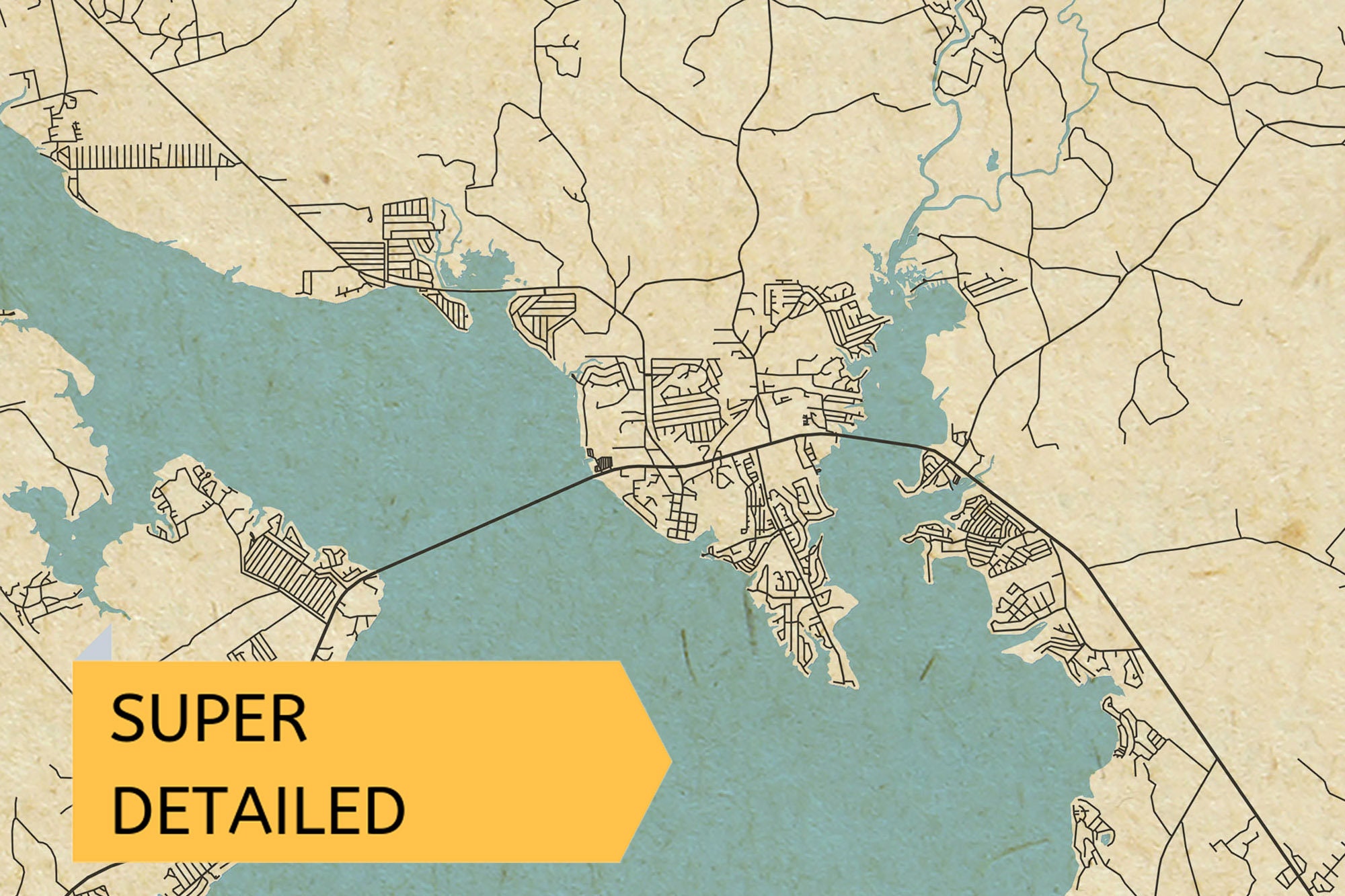 Vintage Style Map of Lake Livingston Texas USA Instant - Etsy