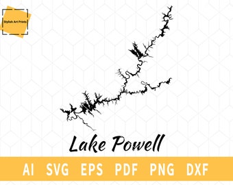 Lake Powell Arizona Map Shape Silhouette Svg Png Dxf Pdf Eps - Etsy UK