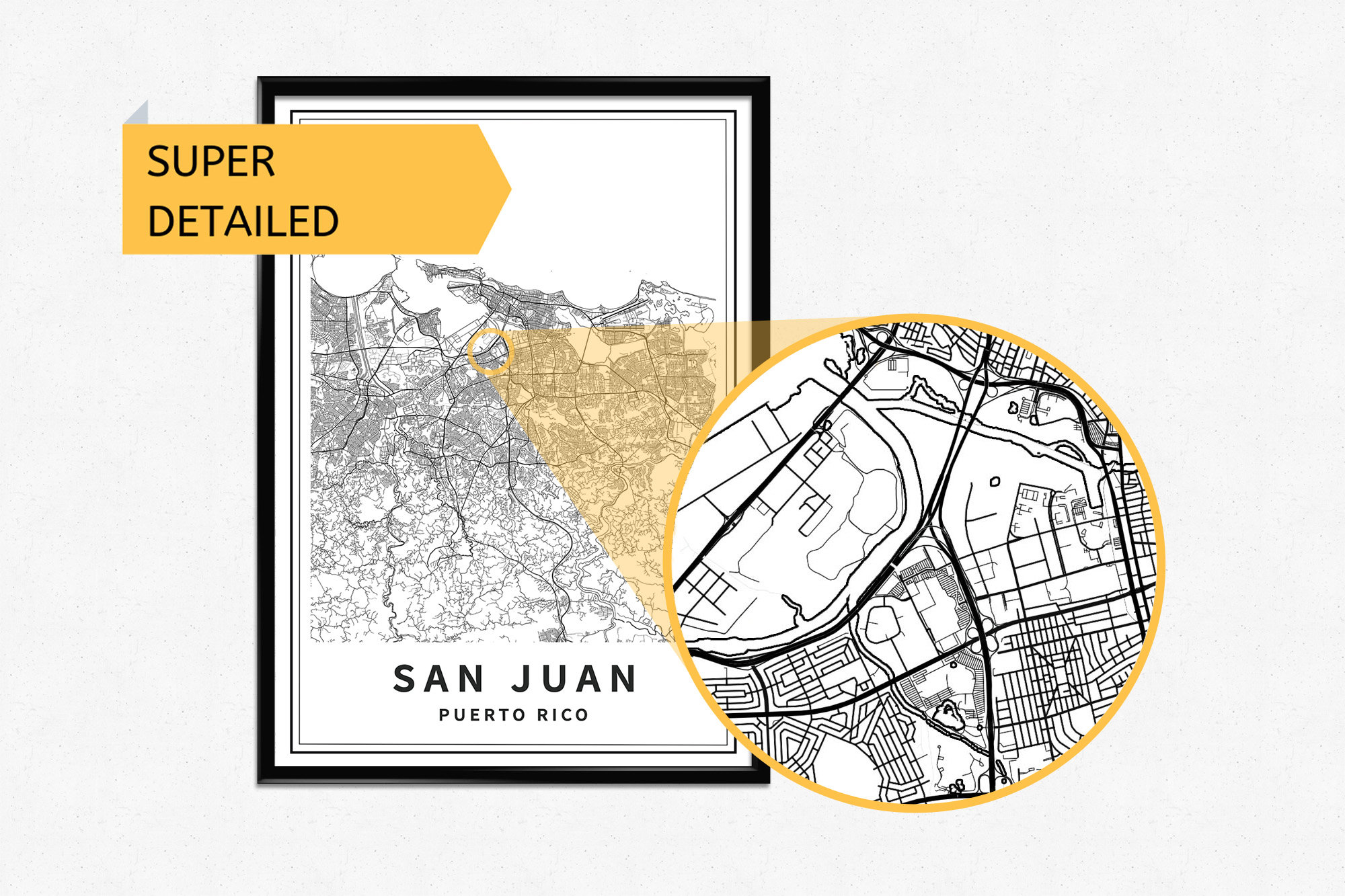 Printable Map of San Juan Puerto Rico Instant Download | Etsy