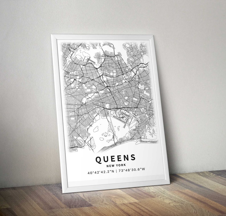 Printable Map of Queens New York City NY United States With - Etsy