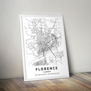 Printable Map of Florence, Alabama, USA With Street Names Instant ...