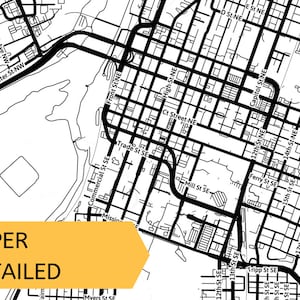 Printable Map Salem, Oregon, USA With Street Names - Instant Download ...