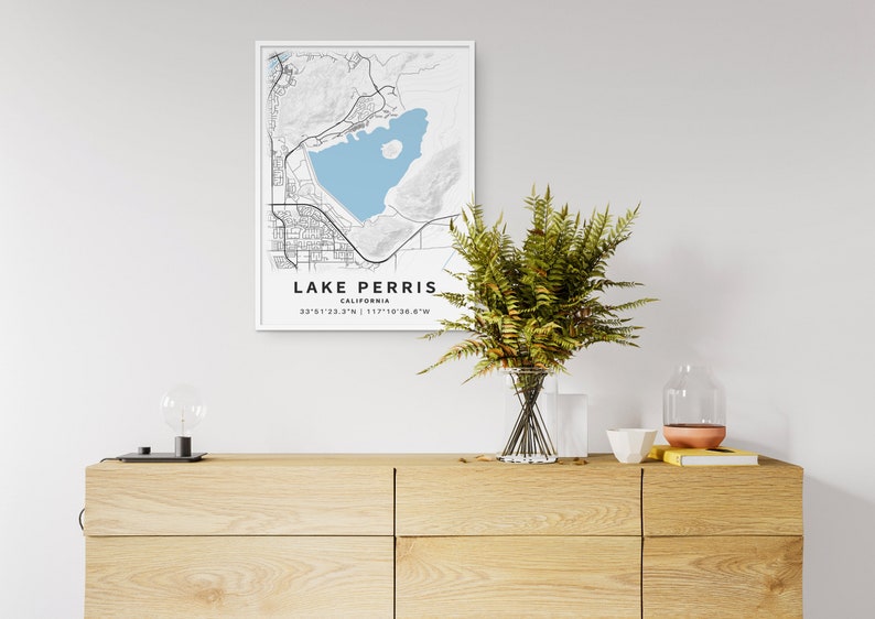 Printable Map of Lake Perris California United States - Etsy