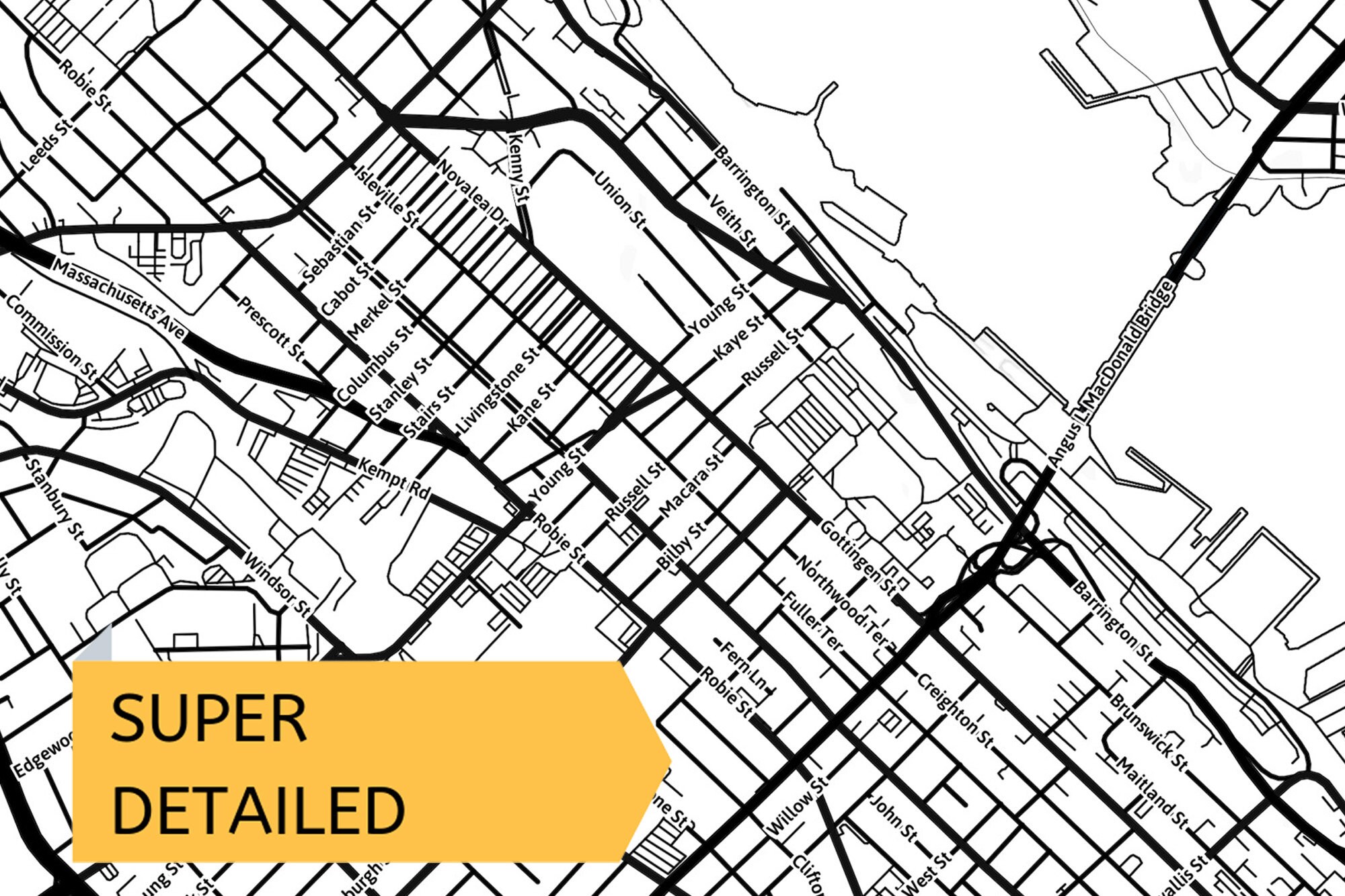 Printable Map of Halifax Nova Scotia Canada With Street | Etsy Canada