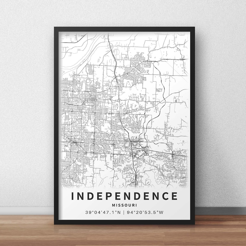 Printable Map of Independence, Missouri, USA With Street Names ...