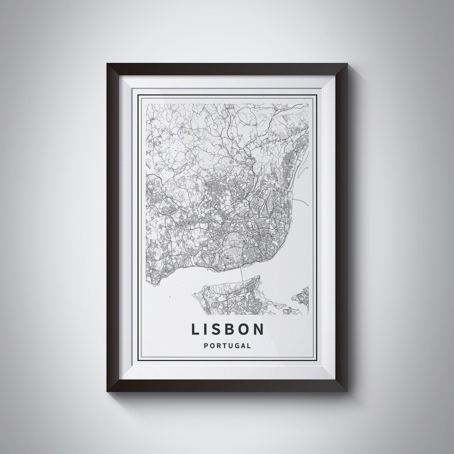 Printable Map of Lisbon Portugal Instant Download City | Etsy