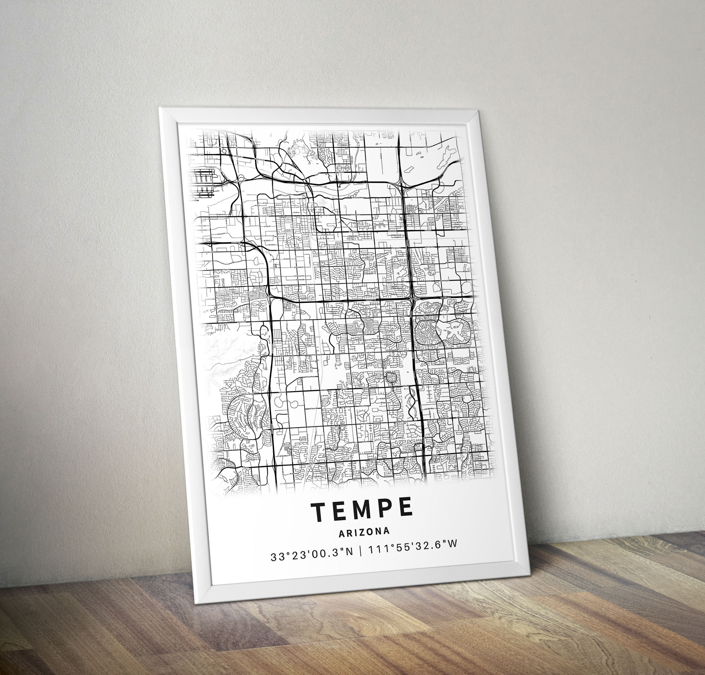 Printable Map of Tempe Arizona AZ United States With Street - Etsy