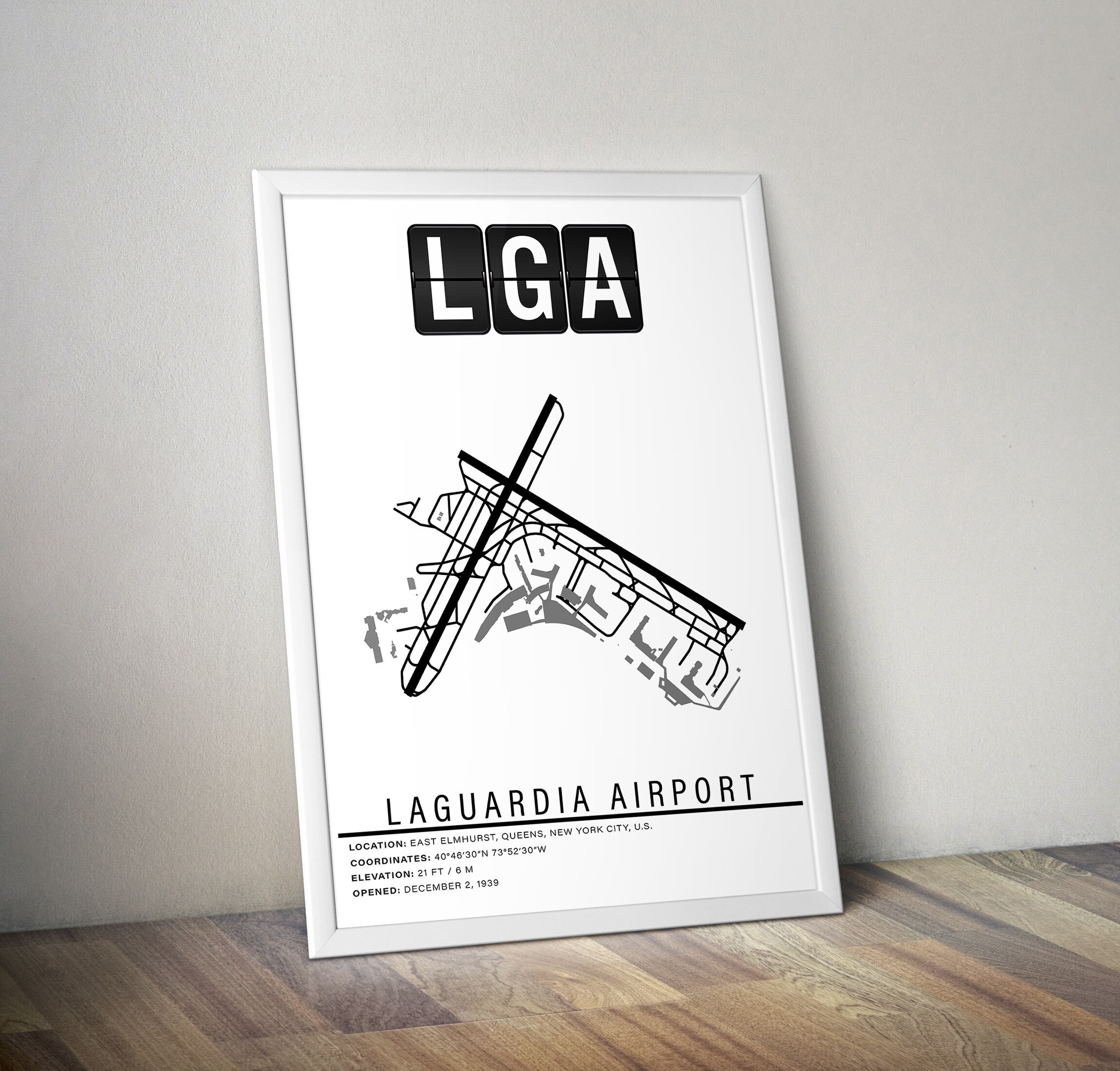 New York LGA Laguardia Airport Poster Instant Download Map - Etsy