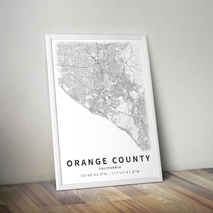 Printable Map of Orange County, California, USA With Street Names ...