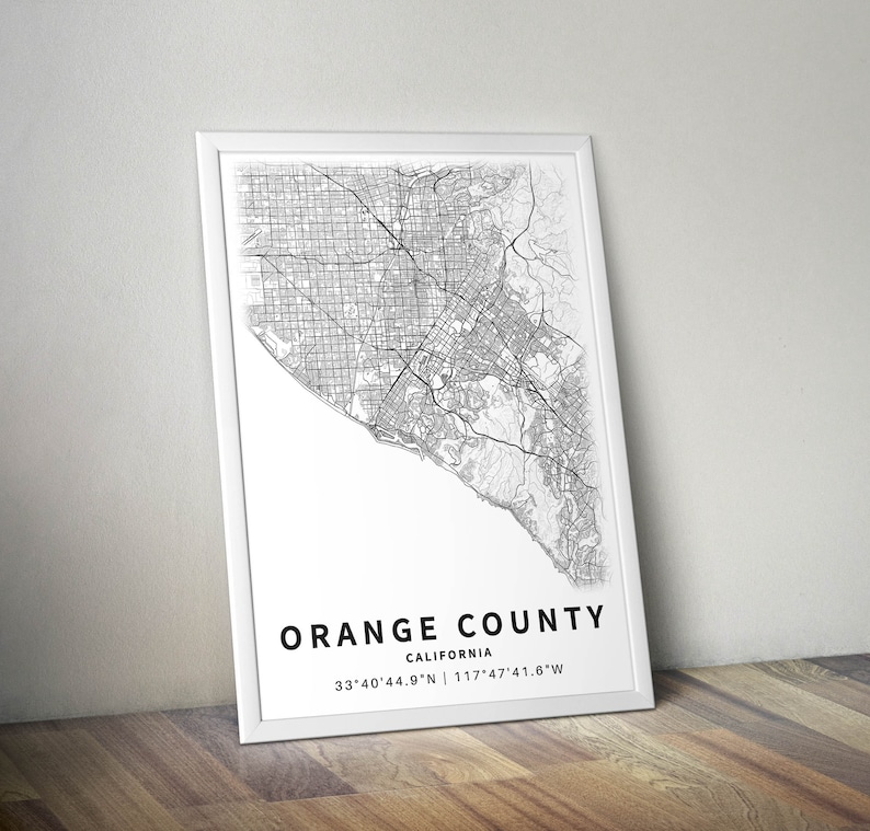 Printable Map of Orange County California United States With - Etsy