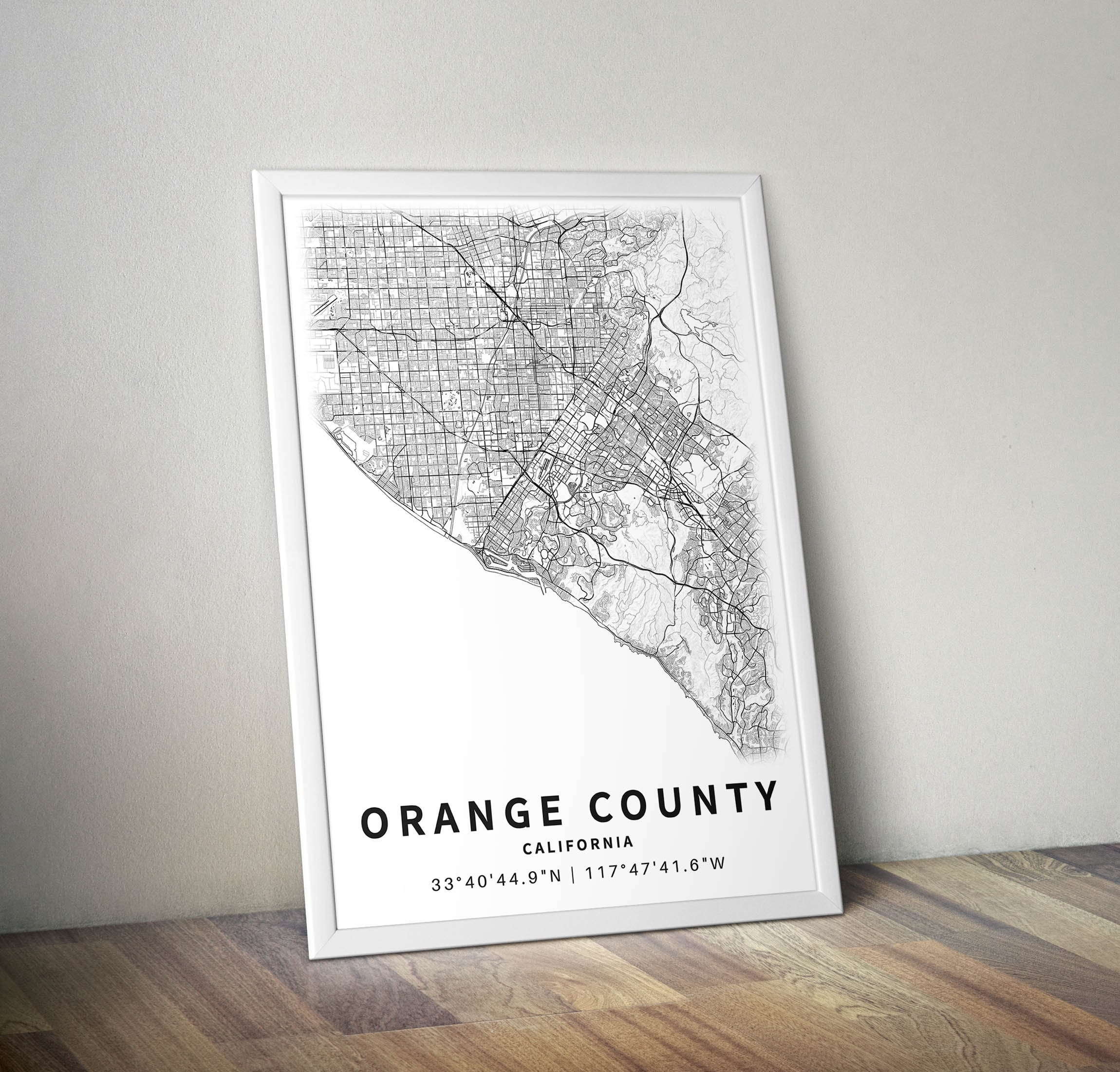 Printable Map of Orange County California United States with | Etsy