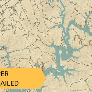 Printable Vintage Style Map Norris Lake Tennessee Instant - Etsy Australia