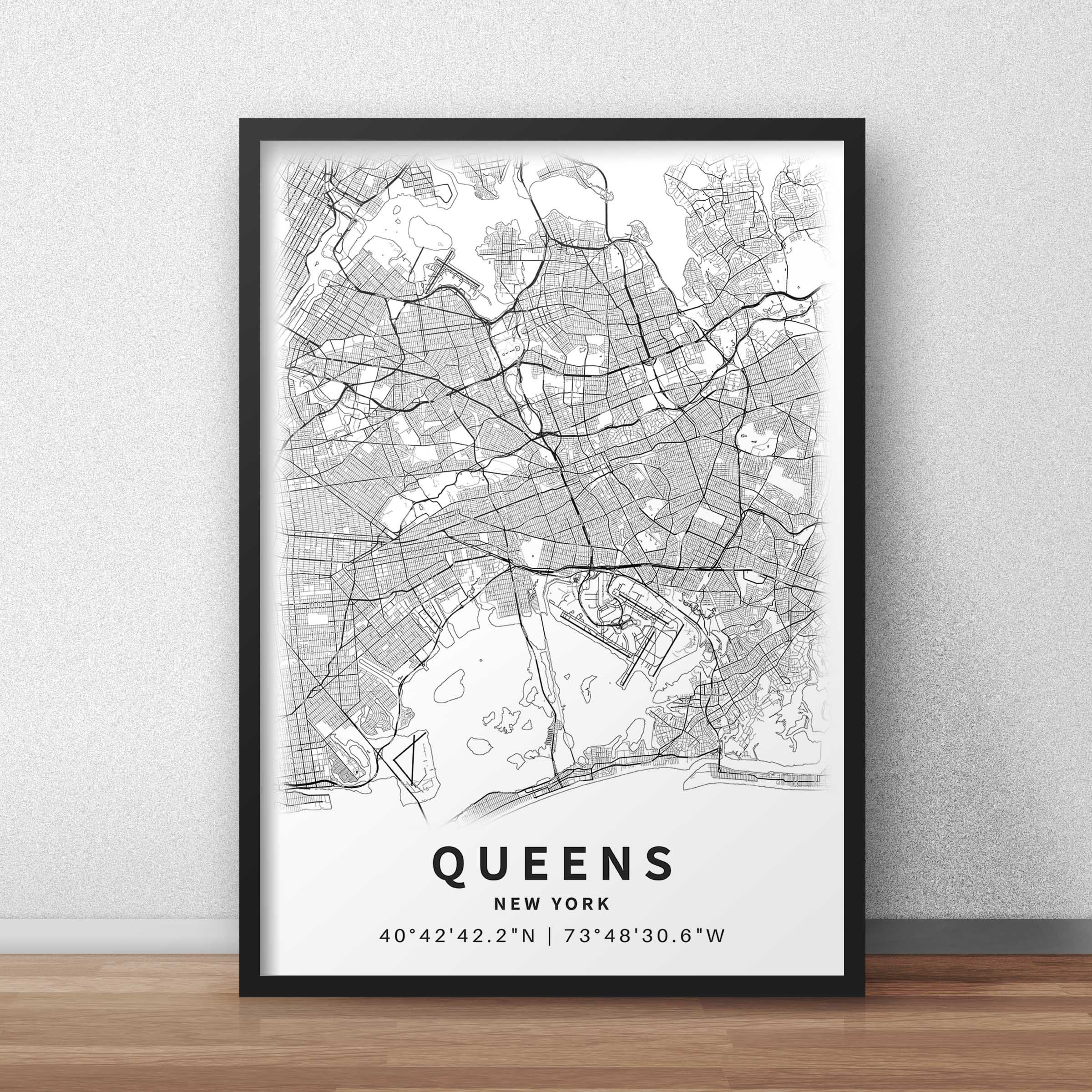 Printable Map of Queens New York City NY United States With - Etsy