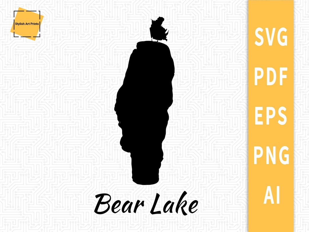 Bear Lake Map SVG, Idaho and Utah Lake Map Vector File - Instant ...