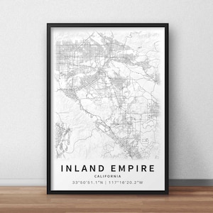 Printable Map of Inland Empire, California, USA With Street Names ...