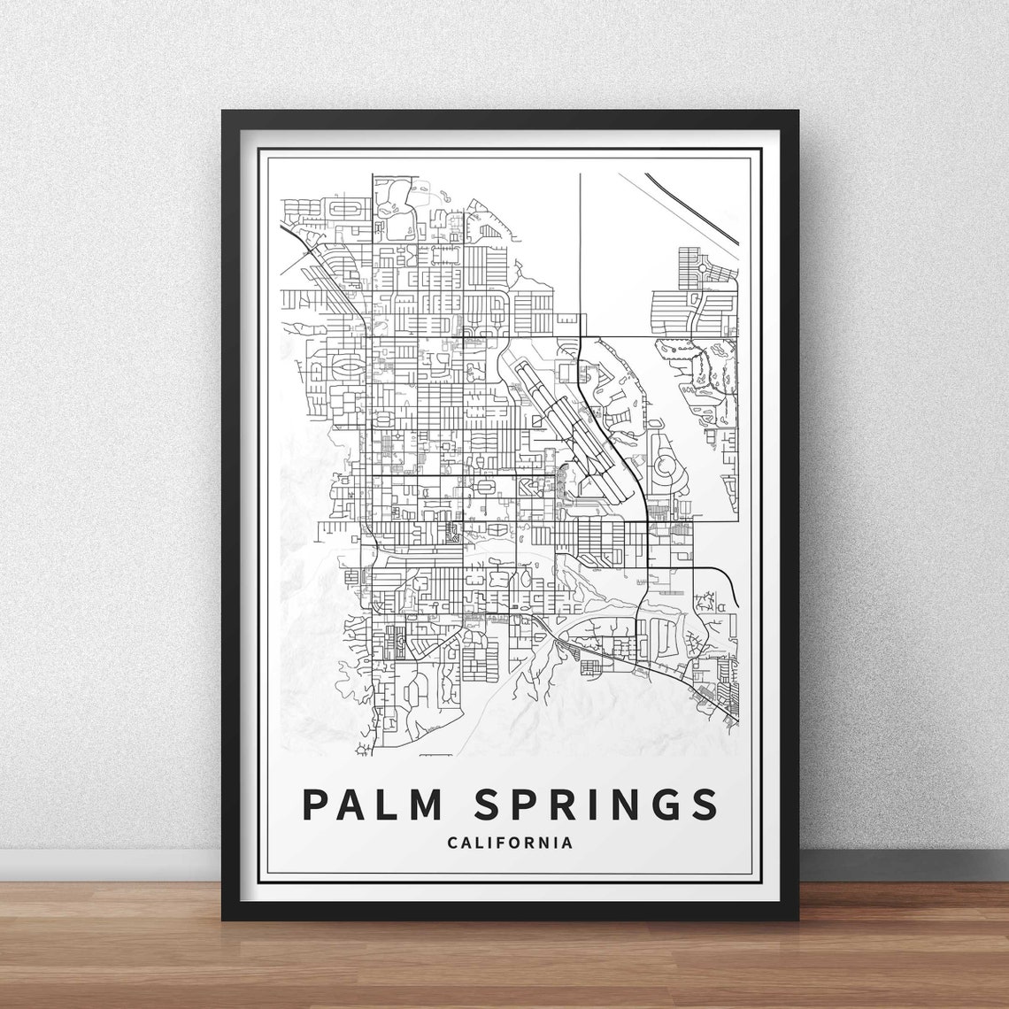 Printable Map of Palm Springs California United States | Etsy