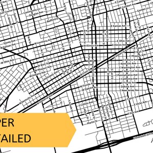 Printable Map of Midland, Texas, United States With Street Names ...
