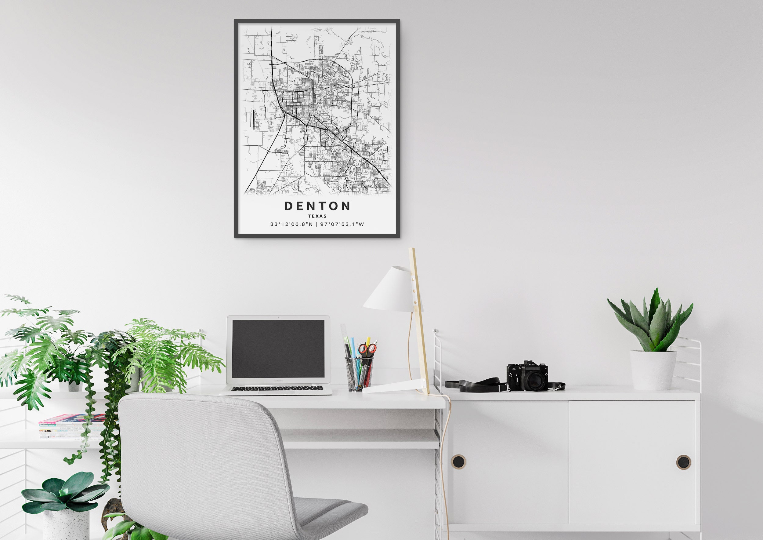 Denton Texas Map With Street Names, Printable Denton City Poster ...