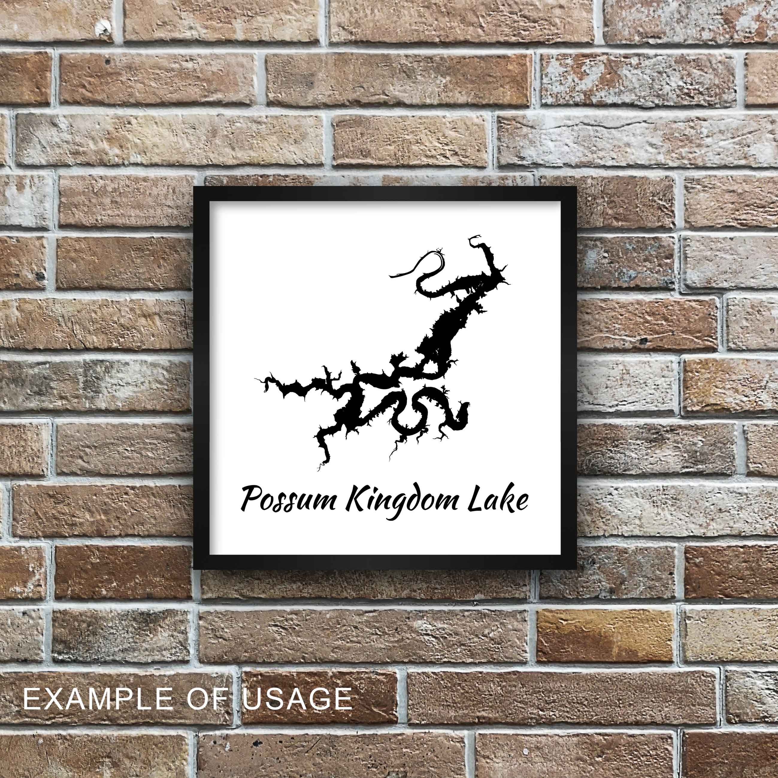 Possum Kingdom Lake Map SVG Texas Map Vector File Instant - Etsy