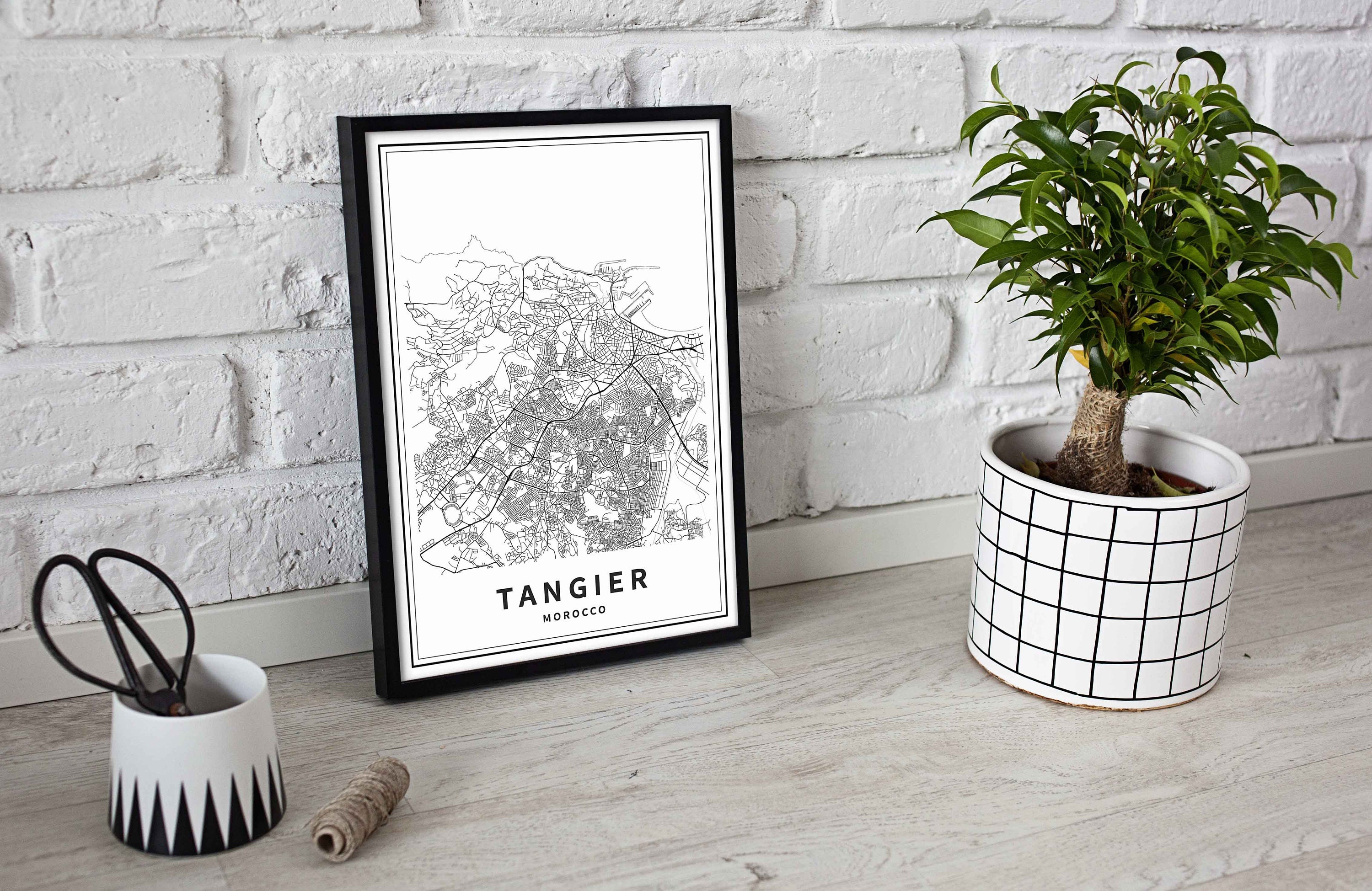 Printable Map of Tangier Tingis Tanger Tangiers City | Etsy