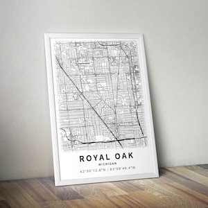 Printable Map of Royal Oak, Michigan, USA With Street Names - Instant ...