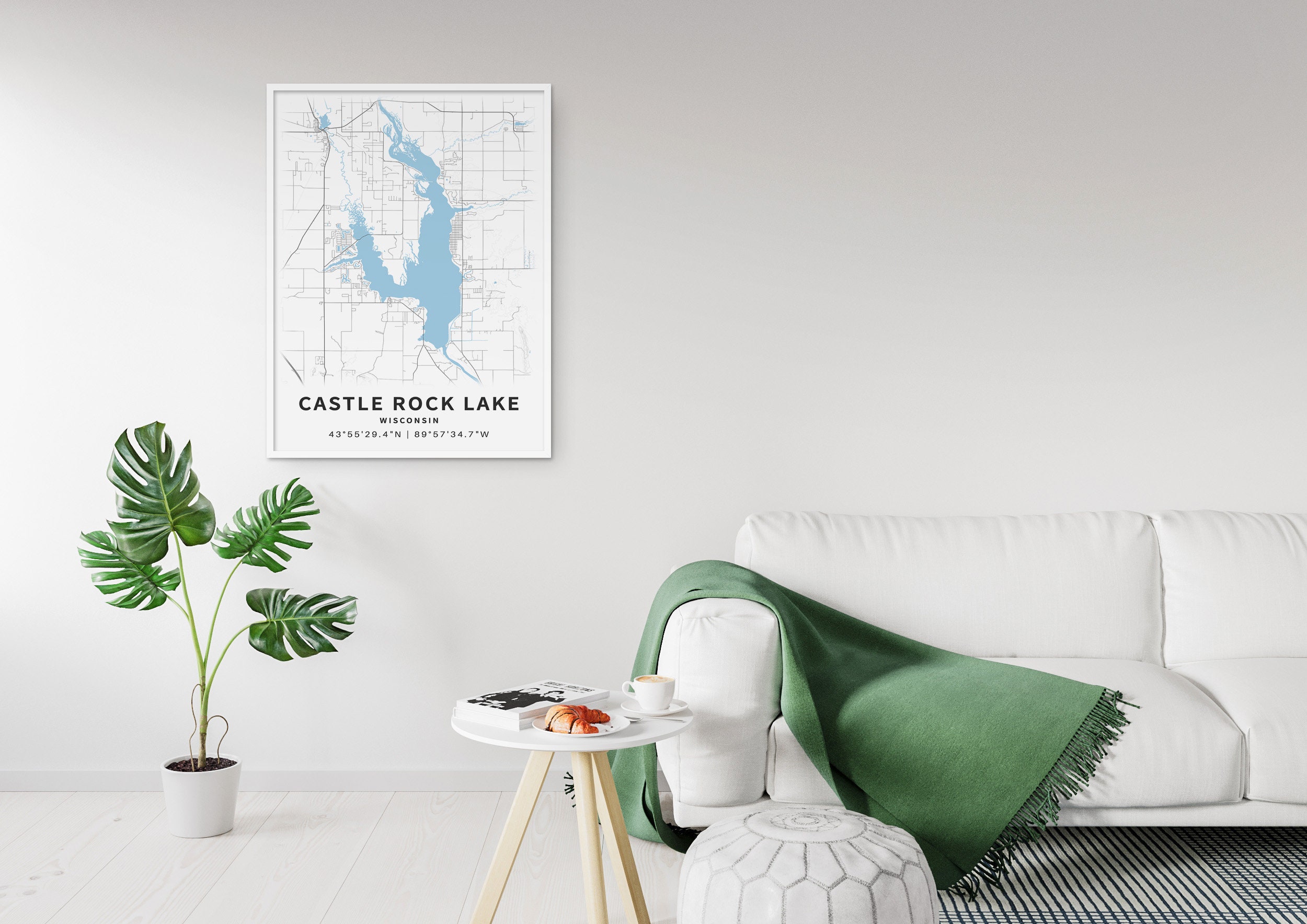 Printable Map of Castle Rock Lake Wisconsin United States - Etsy