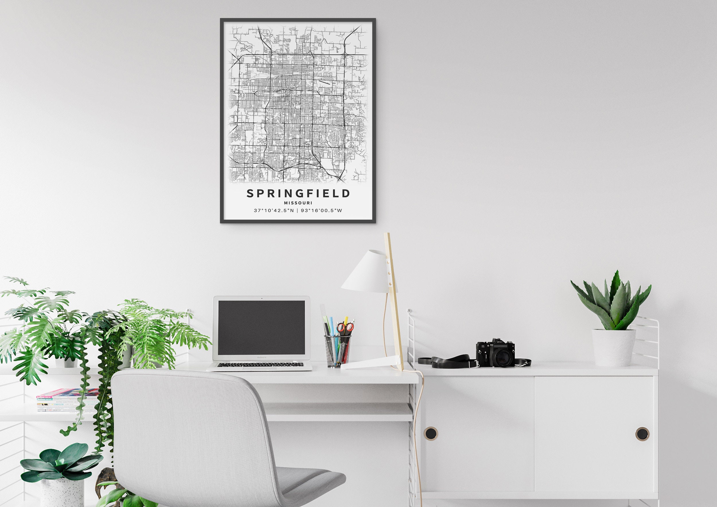 Printable Map of Springfield, Missouri, USA With Street Names - Instant ...