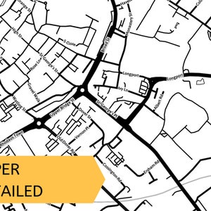 Printable Map of Canterbury, England, UK With Street Names Instant ...