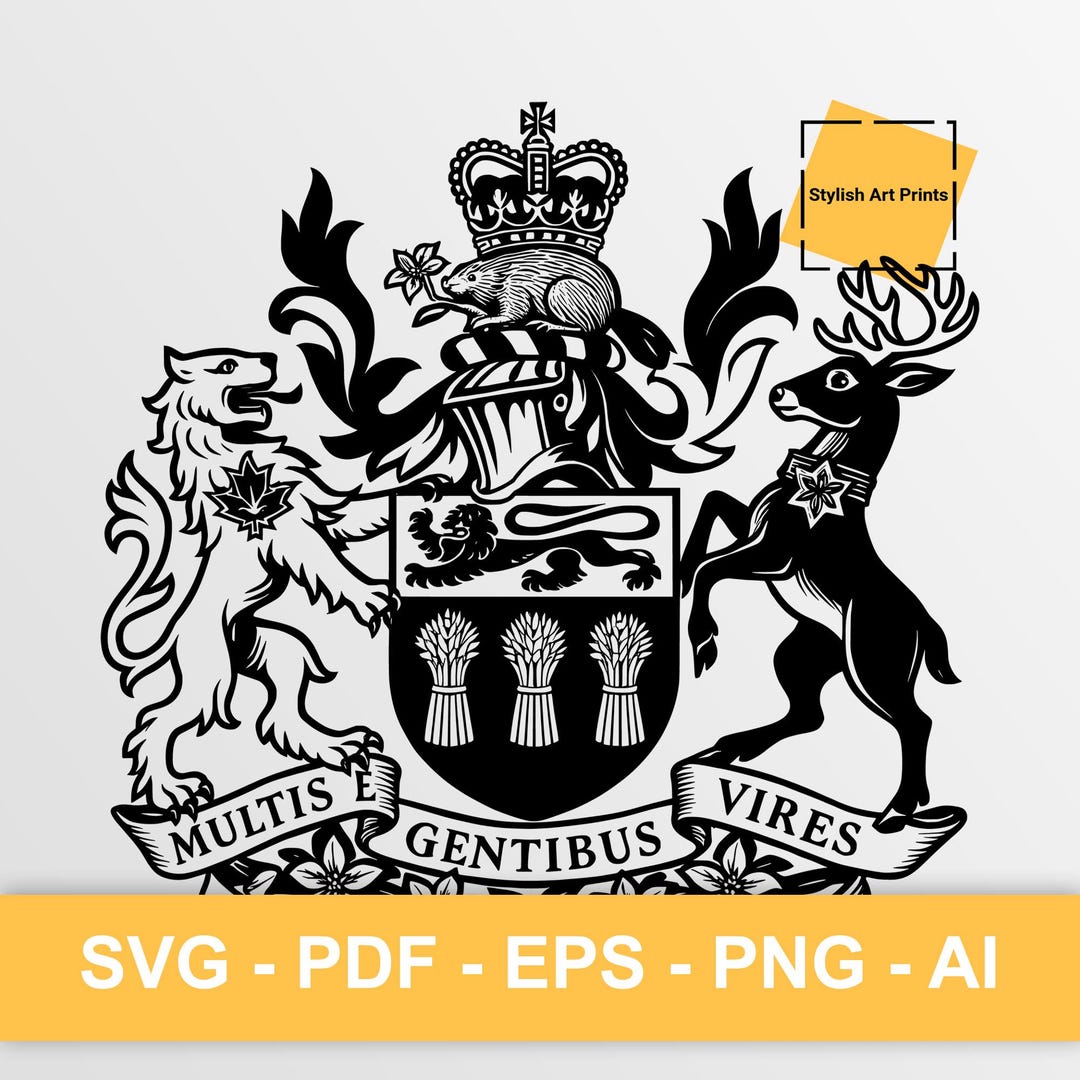 Saskatchewan Coat of Arms Vector Clipart (SVG, PNG, PDF), Canada ...