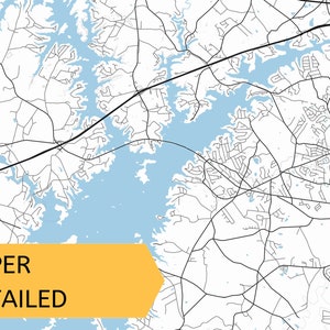 Printable Map of Lake Hartwell, Georgia and South Carolina - Instant ...