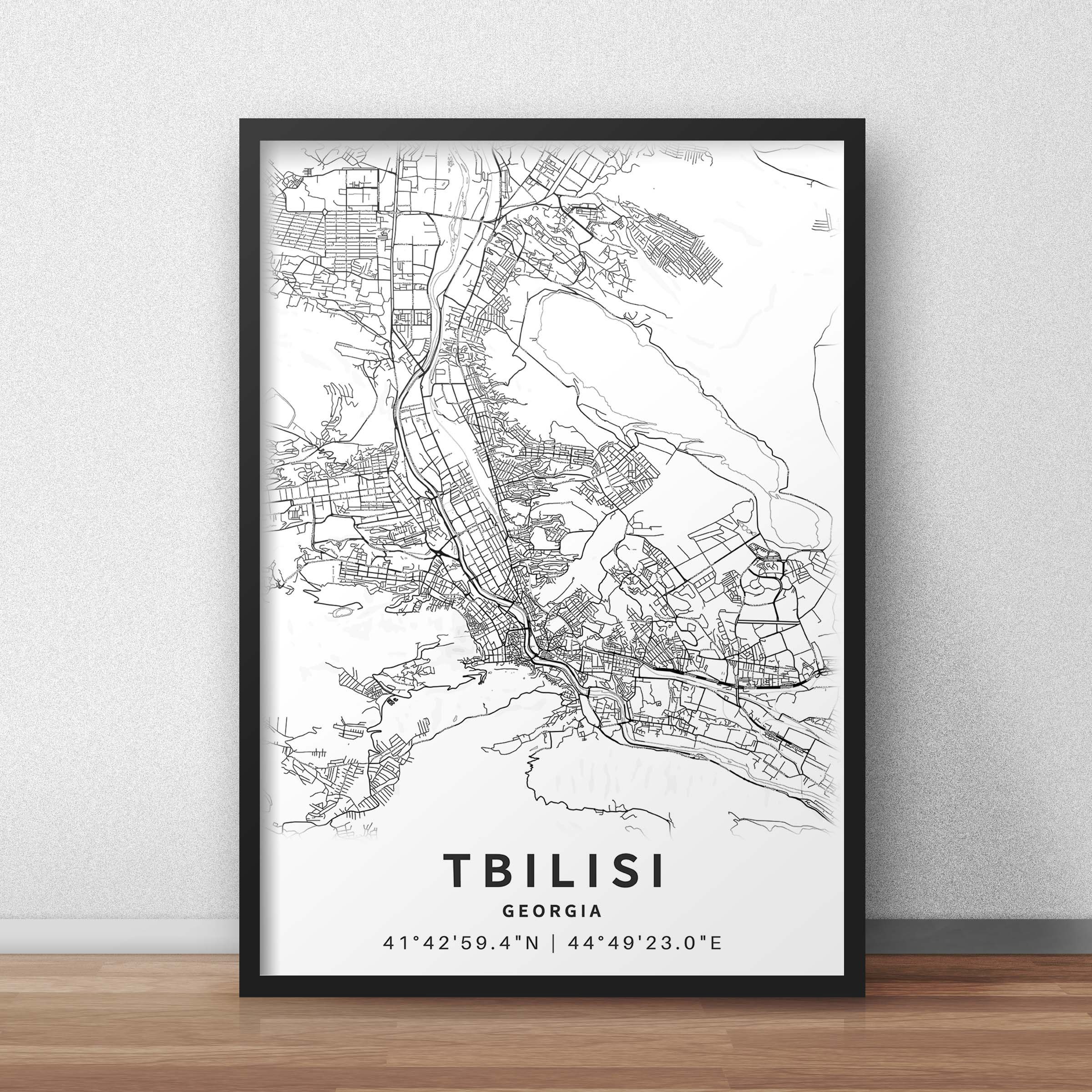 Printable Map of Tbilisi, Georgia With Street Names - Instant Download ...