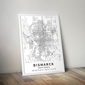 Printable Map of Bismarck, North Dakota, USA With Street Names ...