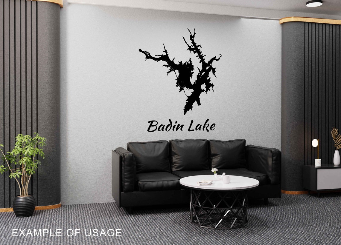 Badin Lake Map SVG North Carolina Map Vector File Instant - Etsy