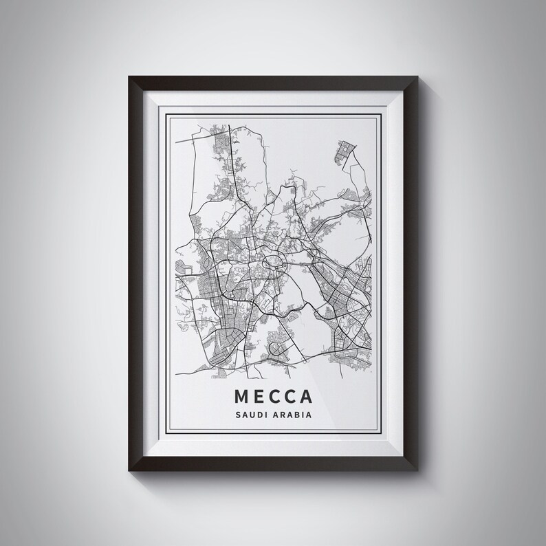 Printable Map of Mecca Saudi Arabia Instant Download City | Etsy