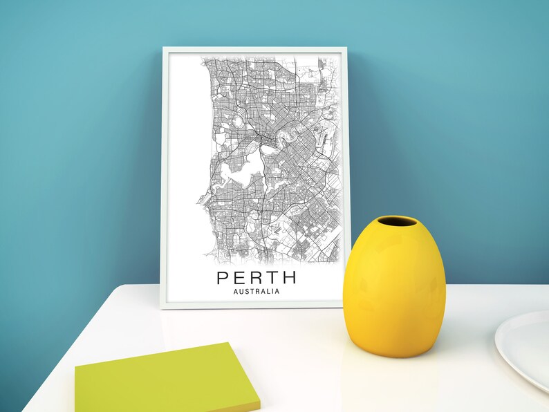 Printable Map of Perth Australia Instant Download City - Etsy