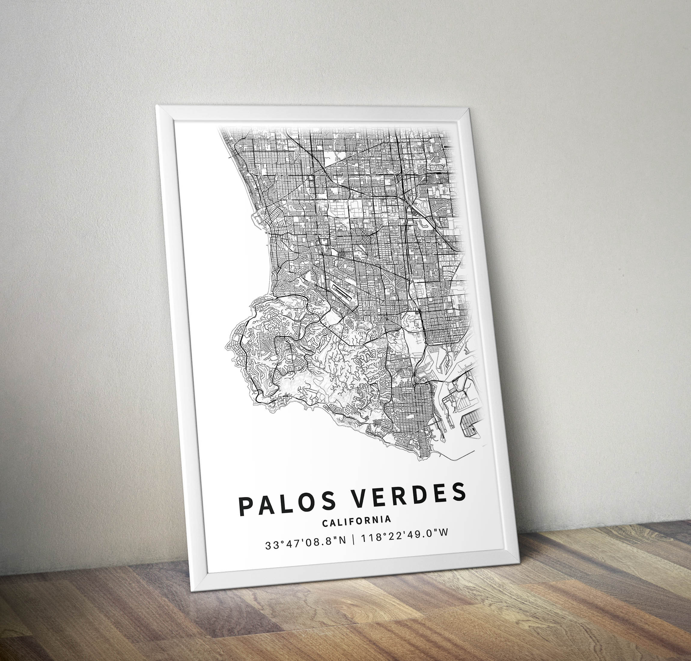Printable Map of Rancho Palos Verdes, California, USA With Street Names ...