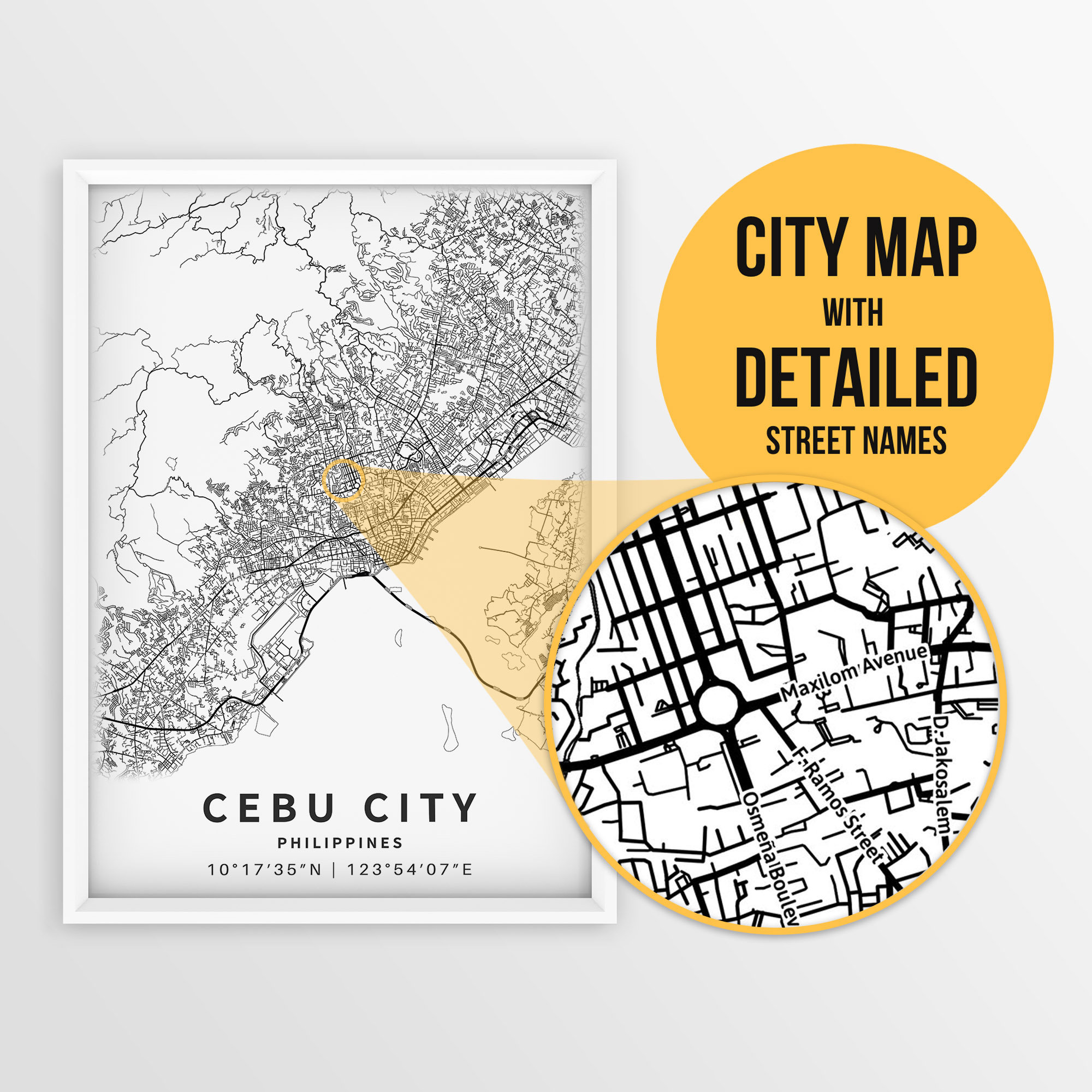Detailed Map Philippines Cebu