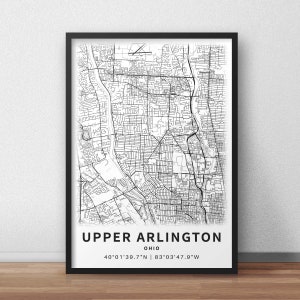 Printable Map of Upper Arlington, Ohio, USA With Street Names - Instant ...