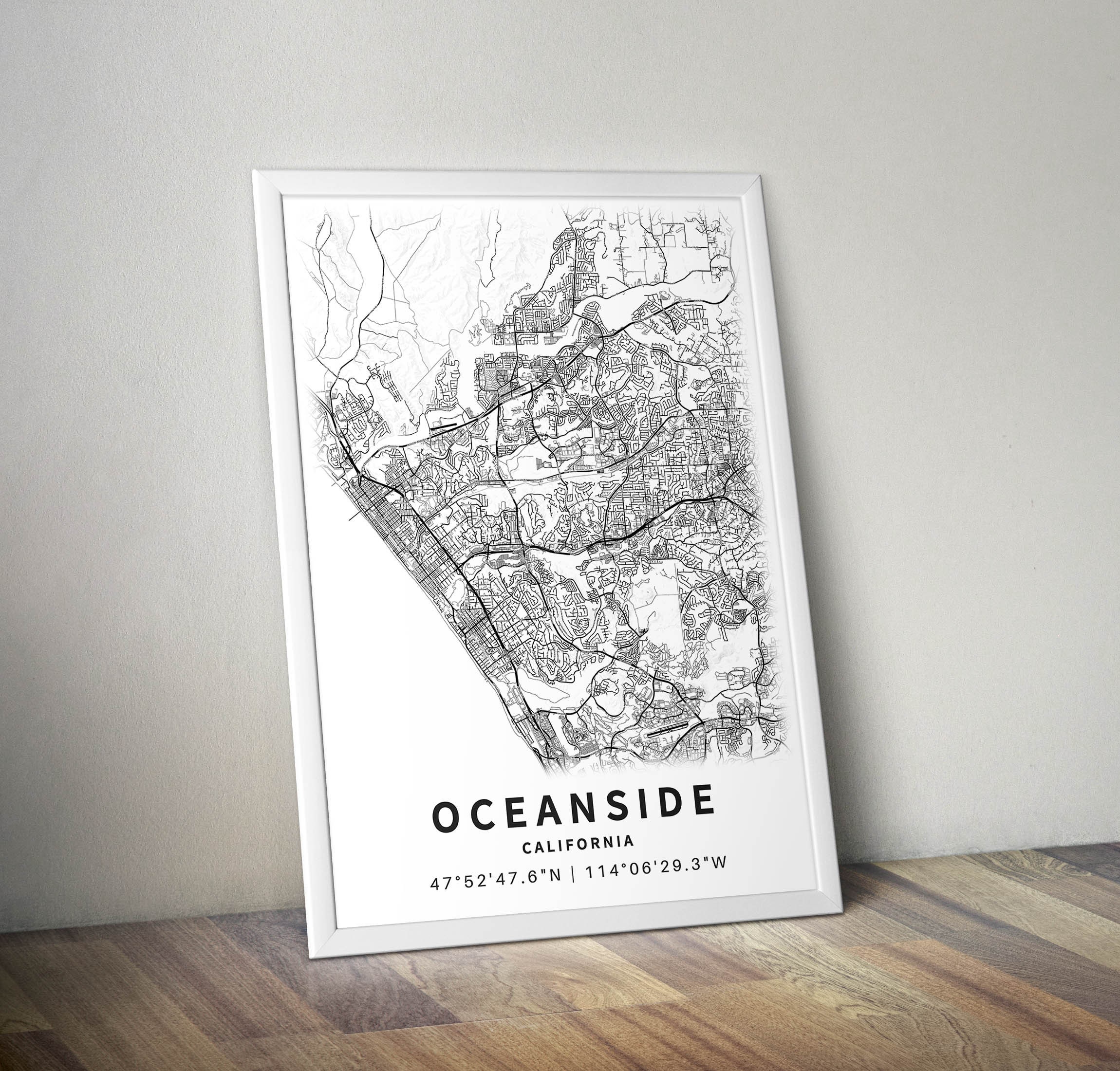 Printable Map of Oceanside California United States With - Etsy