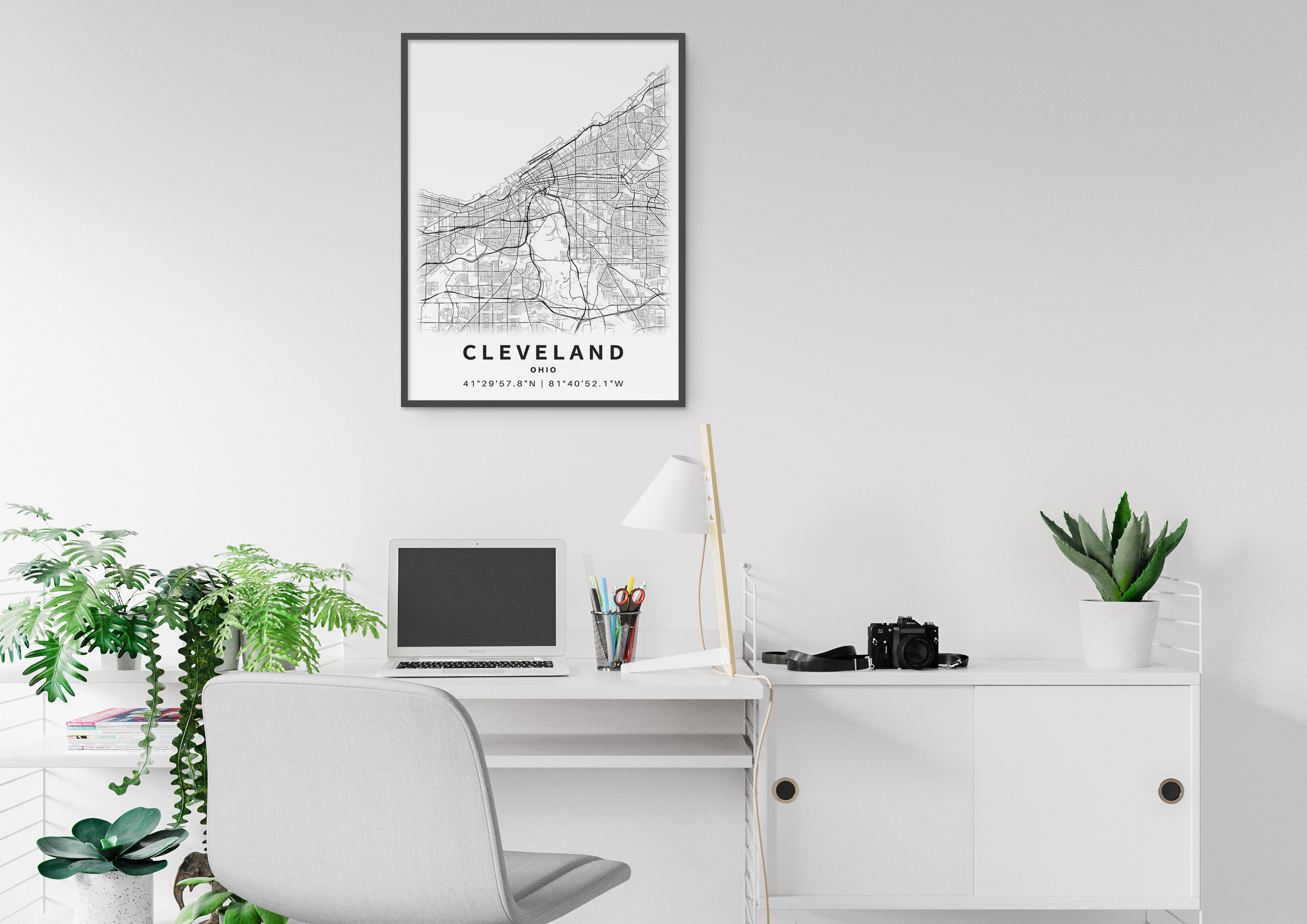 Printable Map Cleveland, Ohio, USA With Street Names - Instant Download ...
