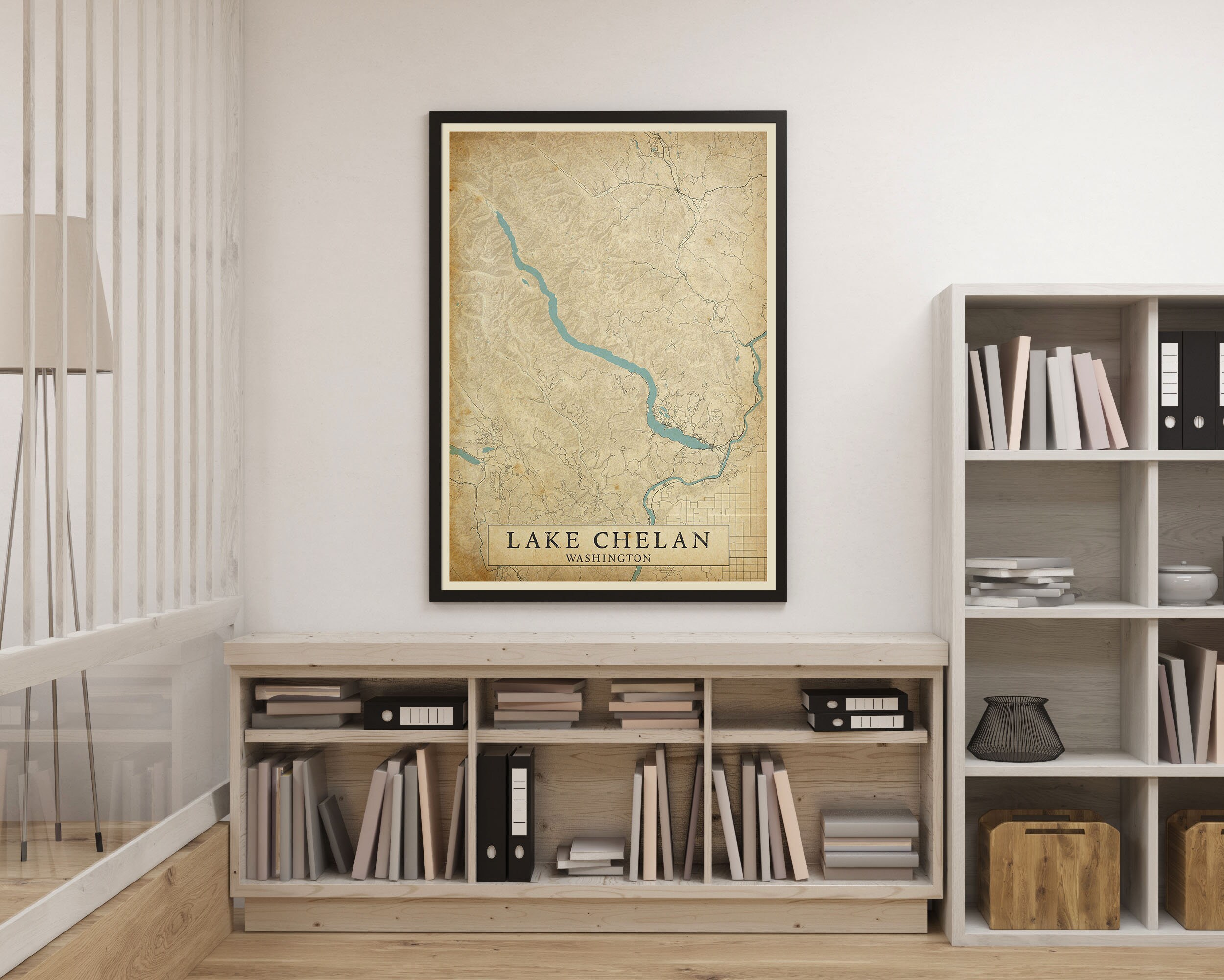 Printable Vintage Style Map of Lake Chelan Washington United | Etsy
