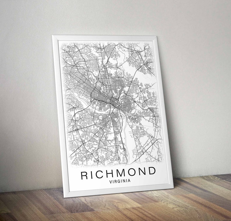 Printable Map of Richmond Virginia United States Instant - Etsy